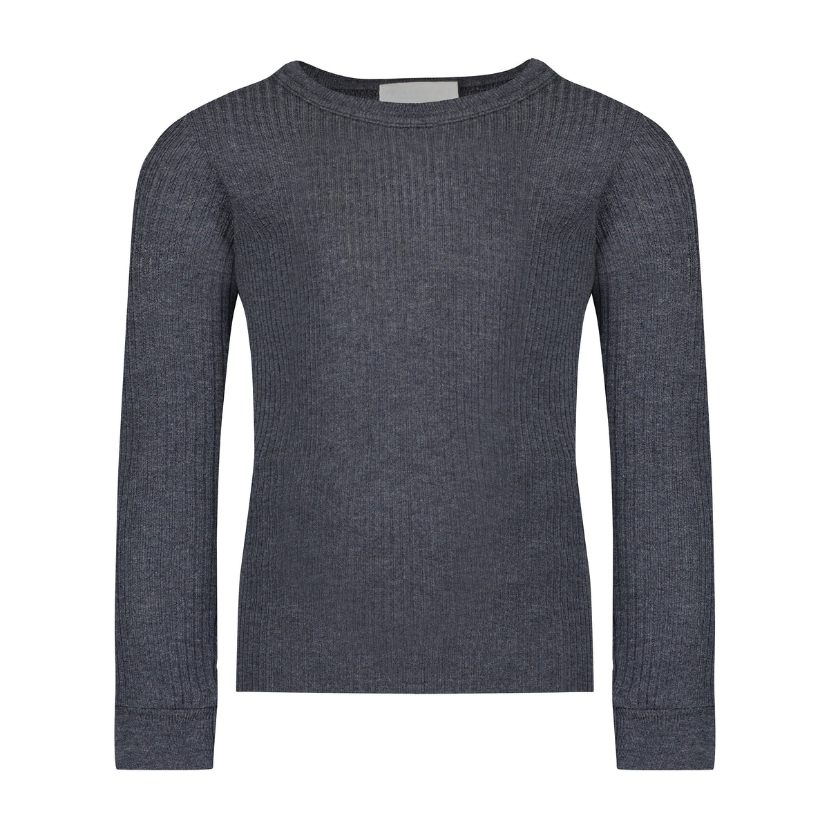 Boys & Baby Crew Long Sleeve - Charcoal Rib Knit – Polkadot England